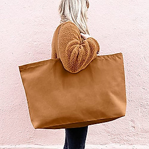 LLYLIU Large Canvas Tote Bag-Extra Big Shopping Beach Totes Bags Reusable Largest Grocery Plain Solid Bag 28"x8"x16"
