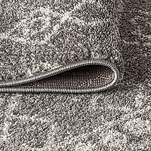 JONATHAN Y MOH209B-8 Izil Moroccan Beni Souk Indoor Farmhouse Area-Rug Bohemian Minimalistic Geometric Easy-Cleaning Bedroom Kitchen Living Room Non Shedding, 8 X 10, Gray,Cream