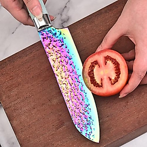 Kitchen Knife Set Non Stick Knives with Wood Storage, Serrated Steak Knife, Chef Knife, Scissors with Sharpener, 15Pcs Ultra-Sharp Cutlery Block Sets for Home & Pro Use Best Gift (Teal)