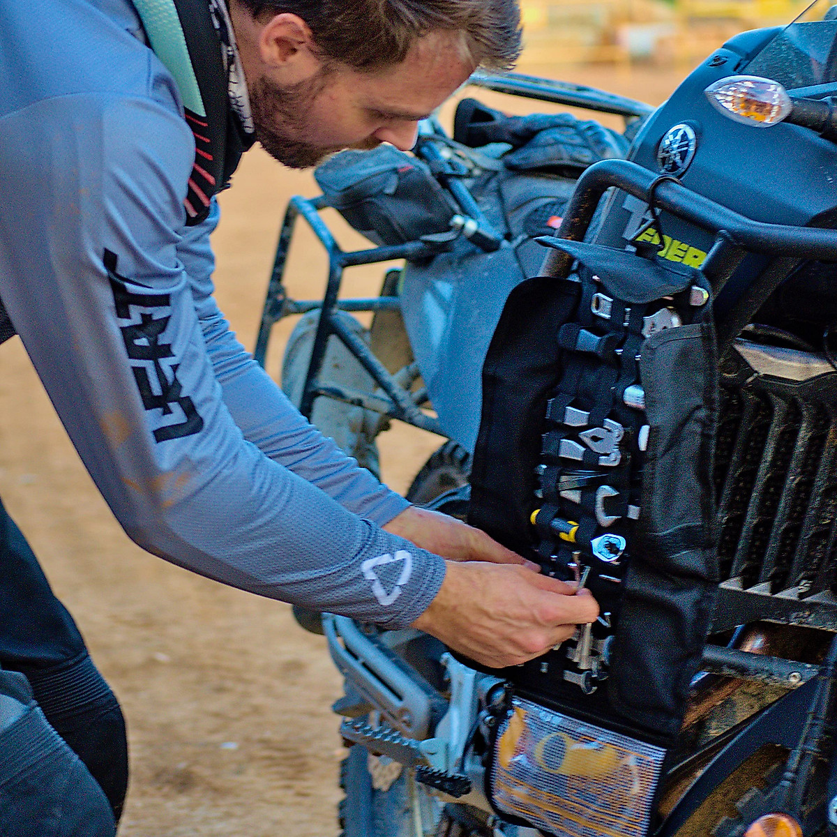 Odinsberg Motorcycle Tool Roll Bag Tools NOT Included - Small Tool Bag Wrench Roll Up Tool Bag Organizer Pouch Wrap Motorcycle Tool Kit Box For Harley Enduro Dirt Bike UTV Motorcycle Accessories Gear