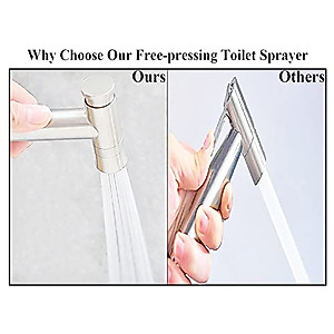 JMSODITI Free-pressing Handheld Bidet Sprayer For Toilet Sprayer Cloth Diaper Sprayer Kit Shattaf Jet Sprayer Attachment With One-Button Switch For Bathing Pet Personal Hygiene Cleaning Car Floor