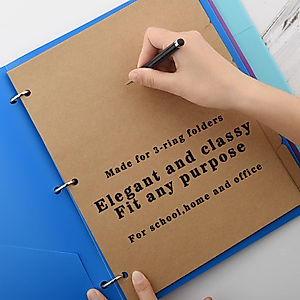 3 Ring Binder Dividers with 5-Tabs for Letter Size, 1/5 Cut, 3-Hole Punched, Blank Kraft Paper Index Dividers 8.5” x 11” for Extra Durable for College, Adults