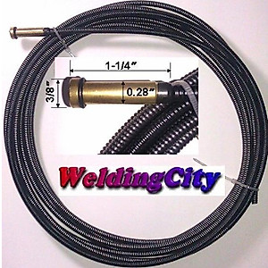 WeldingCity Steel Conduit Liner 42-3035-15 (0.030"-0.035") 15-ft for Lincoln Magnum 200 Series and Tweco No.1 - No.2 MIG Welding Guns
