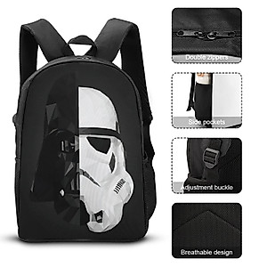 Fevedeco Stormtroper Cartoon Backpack Set 3 Pack Anime Junior Primary Schoolbag Lunch Box Pencil Case for Kids Shoulder Bags 17 Inch 3Pcs