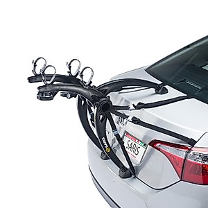 Saris Bones Car Trunk Bicycle Rack Carrier, Mounts 2 Bikes, Black - Durable, Rust-Free, Anti-Sway Straps, Fits Most Vehicles, Made in USA, Arc-Based Design, 100% Recyclable Materials