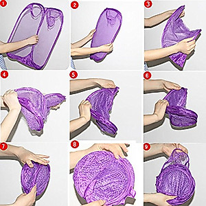 Magik 3 Pack Pop Up Folable Laundry Basket Mesh Hamper Washing Clothes Bag Storage Bin