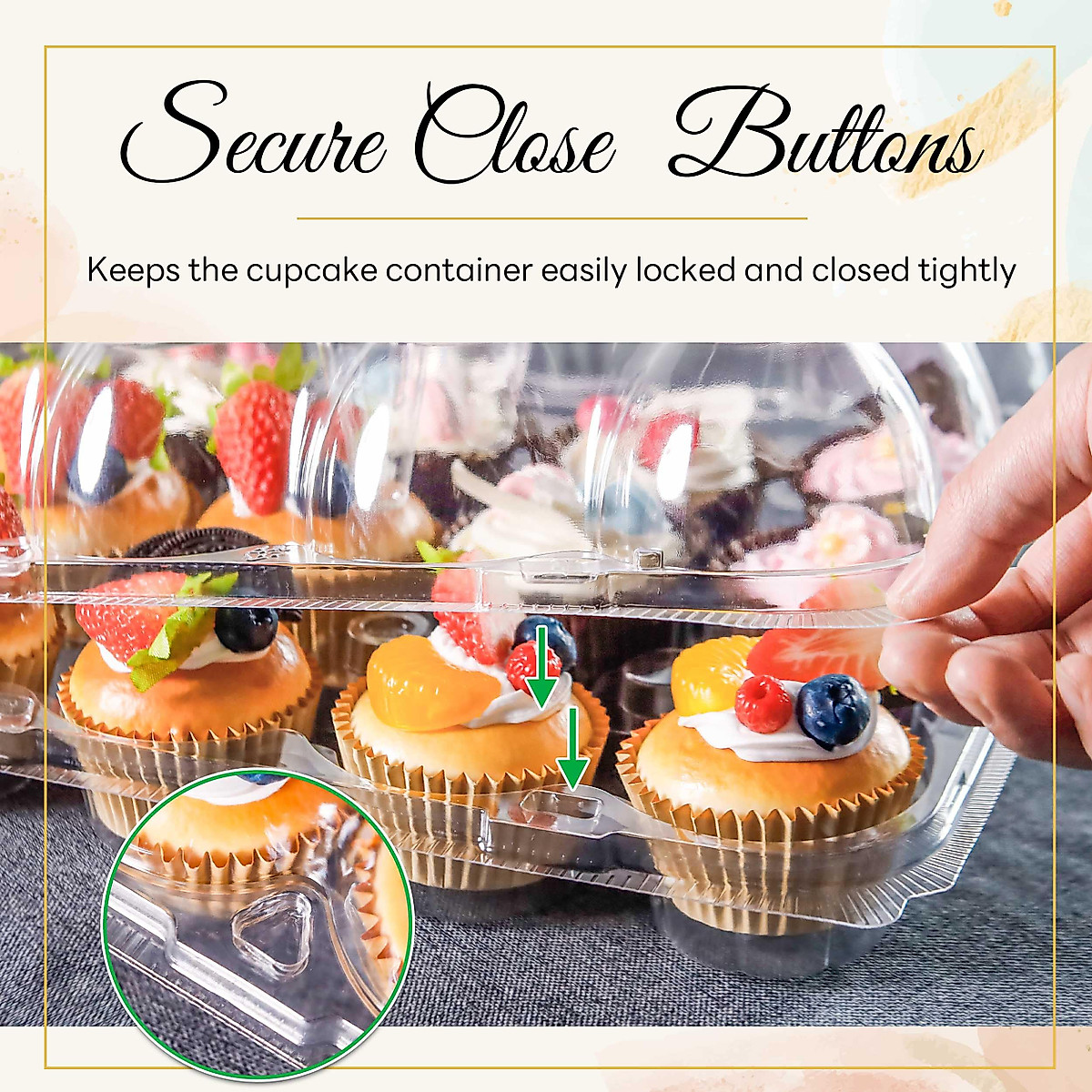 NPLUX 12 Count Cupcake Containers 12 Pack Cupcake Holders with Detachable Tall Dome Lids Clear Plastic Stackable Cupcake Boxes for 144 Cupcakes, BPA Free, Standard Size