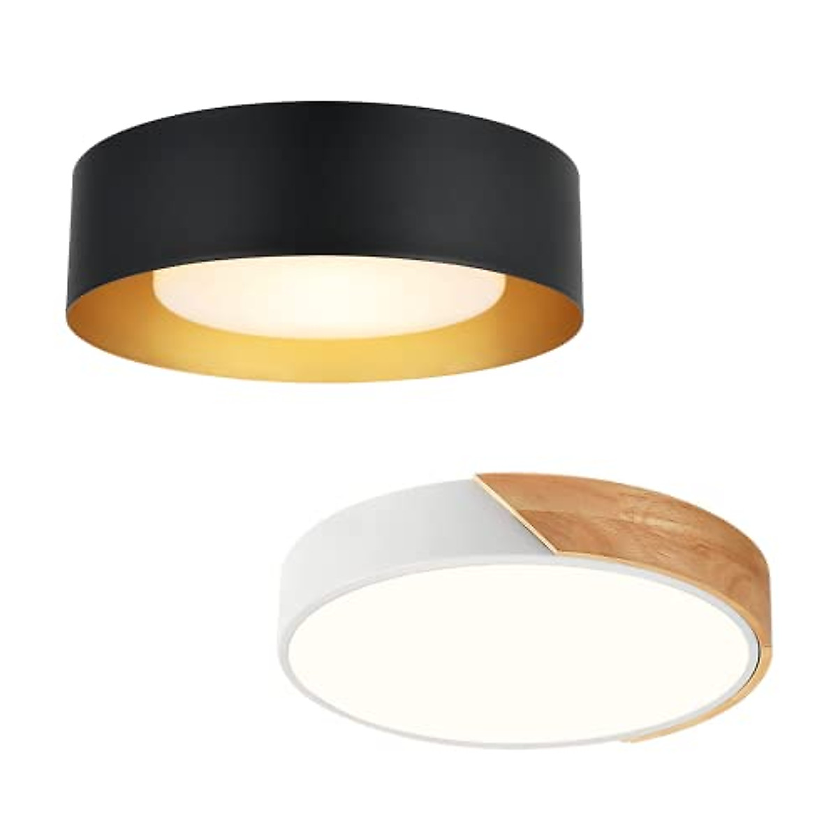 Vikaey Modern Flush Mount Ceiling Light & White Dimmable LED Ceiling Light