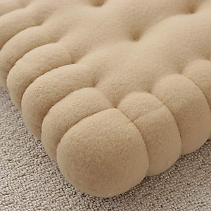 vctops Biscuit Shaped Seat Cushion Super Soft Comfy Chair Pad Tatami Floor Cushion for Yoga Living Room Balcony Office (Apricot, 16"x18")