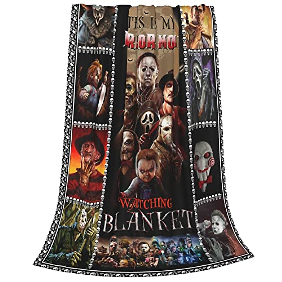 Halloween Blanket Horror Movie Scary Character Ultra-Soft Micro Fleece Blanket (50"X40")