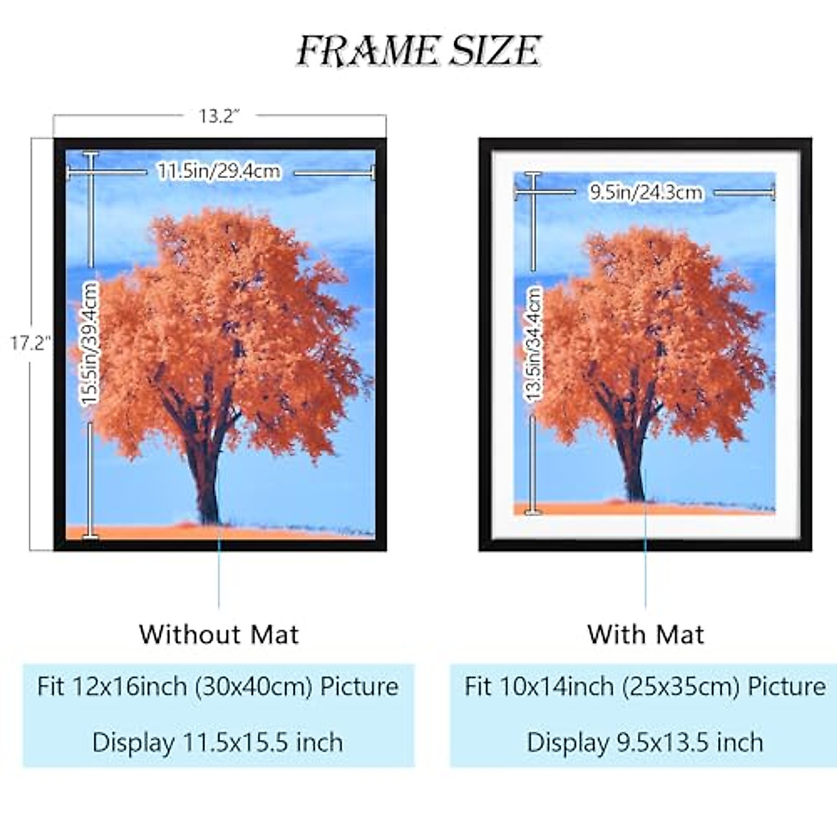12x16 Picture Frame Set of 3 Wood Diamond Painting Frame 30x40cm Display 10x14 in / 25x35cm with Mat or 12 x 16 in / 30cm x 40cm Without Mat Diamond Art Frame Poster Photo Gallery Wall Frame - Black