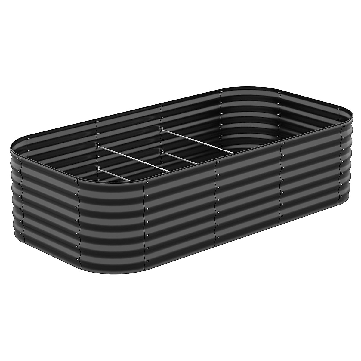 GreatBuddy Raised Garden Beds Outdoor 8x4x2ft, Large Metal Planter Box for Deep-Rooted Vegetables, Flower, Fruit, Herbs, and Succulents w/ 478 Gallon Capacity, Black