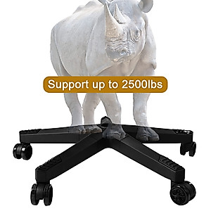 Frassie 28 inch Nylon Gaming Chair Base Replacement with 5 Casters, Heavy Duty Office Chair Base Part