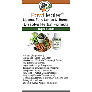 PawHealer® Dissolve Herbal Formula - 200 Capsules - Remedy for Fatty Lumps & Bumps in Dogs & Pets …