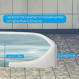 39 Inches Water Barrier for Sink, Shower Threshold Water Dam Barrier, Silicone Water-Blocking Self-Adhesive Shower Splash Guards for Bathtub Sink, Bathroom, Countertop