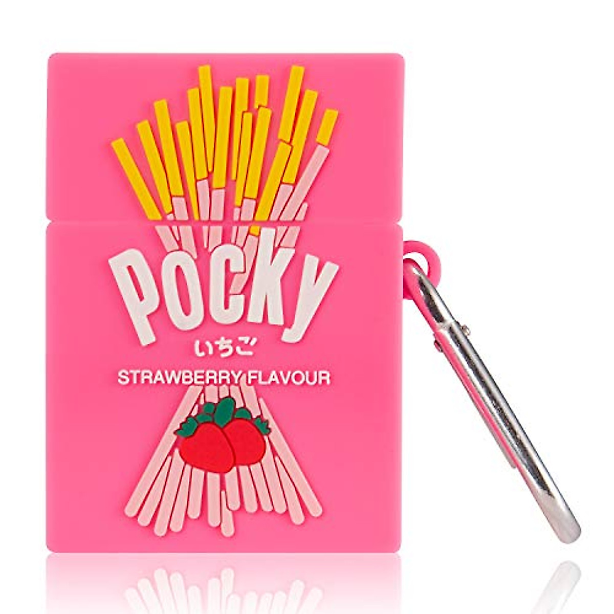 Joyleop Pink Cookie Case for Airpods 1/2, Cute Cartoon Fun Funny 3D Food Design Kids Girls Teens Boys Cover, Kawaii Cool Stylish Fashion Soft Silicone Character Trendy Air pods Cases for Airpod 1&2