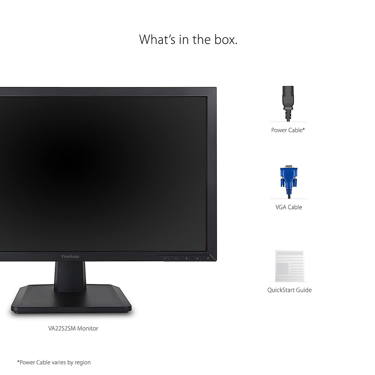 ViewSonic VA2252SM 22 Inch 1080p LED Monitor DisplayPort DVI and VGA Inputs for Home and Office,Black