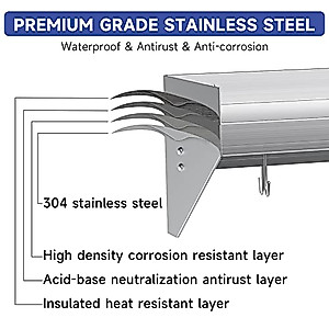 Halamine Stainless Steel Shelf, Metal Shelf 24 * 12 in, Stainless Shelf Wall Mounted Steel Floating Shelf with 5 Hook for Kitchen, Restaurant, Home, Bar, Laundry Room, Food Truck