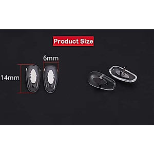 Sunglass Nose Pads,BEHLINE Replacement Clip-on Eyeglasses Nose Piece Soft Glasses Nose Bridge Pads Anti-Slip Nose Guards Repair Kits Parts for Sunglass/Eyeglass and Eyewear Frames(Clear,14mm)