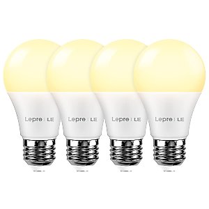 Lighting EVER LED Smart Light Bulbs, Compatible with Alexa and Google Assistant, 60 Watt Equivalent, Dimmable with App (Not Support Traditional Dimmers), Warm White 2700K, A19 E26, 2.4GHz WiFi Only