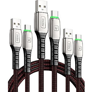 INIU USB C Cable, [3 Pack] 3.1A QC Fast Charging USB Type C Cable, Braided (1.6+3.3+6.6ft) USB-C Phone Charger Cables for Samsung Galaxy S21 S20 S10 Plus Note 10 LG Google Pixel OnePlus Huawei etc