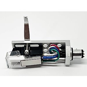 Cartridge and Stylus, Conical needle and Silver Headshell with mounting bolts for Technics SL-1200, SL-1210, SL-1600, SL-1610, SL-1700, SL-235, SL-23A, SL-B2