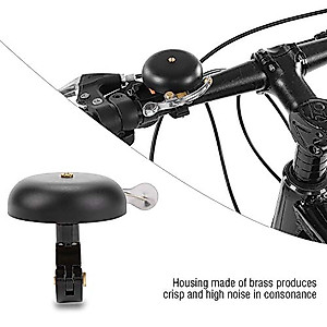 Brass Bell, Anodized Bike Warning Crisp for Mountain & Road Bikes Cycling Horn Accessory(Black)
