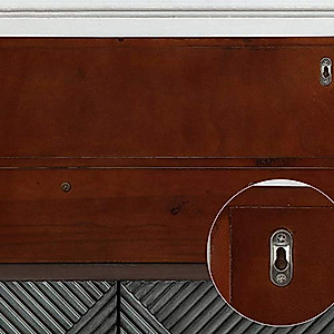 PIBM Stylish Simplicity Shelf Wall Mounted Floating Rack Shelves Retro Hangers Hanging Coat Multipurpose Bearing Strong,3/4 Grid,2 Sizes,2 Colours, Black Walnut , 85x18x35cm