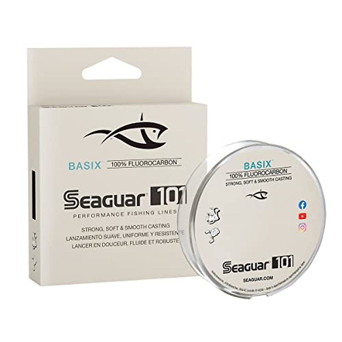 Seaguar 101 Basix 100% Fluorocarbon Fishing Line, 200Yds, 15Lbs Line/Weight, Clear - 15BSX200