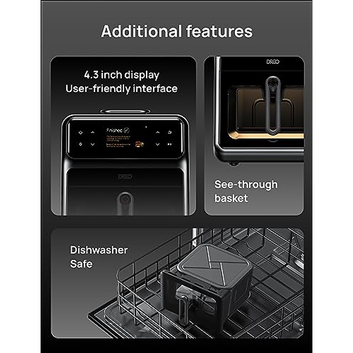 Dreo ChefMaker Combi Fryer, Cook like a pro with just the press of a button, Smart Air Fryer Cooker with Cook probe, Water Atomizer, 3 professional cooking modes, 6 QT