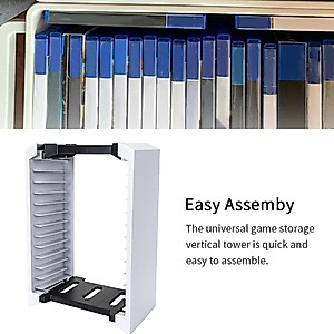 iayokocc Universal Game Storage Rack, Video Game Storage Set, Includes Storage Rack, Charging Dock, Controller Hook & USB Cable(White)