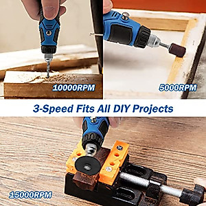 Cordless Rotary Tool, VCURXIDI 4V Mini Rotary Tool Kit with 72pcs Accessories, 3 Speed & USB Fast Charging, Portable Multi Purpose Power Tools for Small DIY, S&ing, Polishing, Engraving,5.9*0.98*1 in