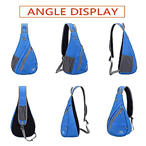 RedsGirl Outdoor Lightweight Waterproof Sling Backpack - Crossbody Shoulder Chest Bag Hiking Daypacks for Men Women Teens Kid, Black