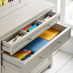 Martha Stewart Crafting Kids' Artwork Storage - Creamy White: Wooden Art Supply Storage Cabinet with Drawers, Crafting Organization for Paper and Tools