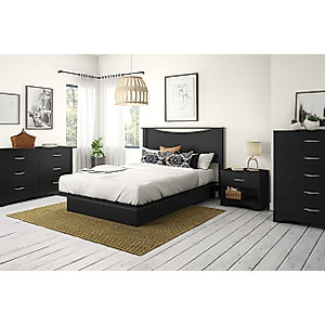 South Shore Step One Platform Bed Pure Black, Contemporary