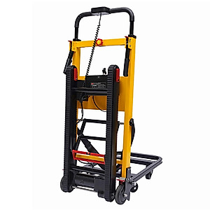 VPABES Electric Folding Stair Climbing Hand Truck, Cart Dolly 350lbs Max Load, Heavy Duty Stair Climber Cart Hand Trolley Moving Dolly with 6 Wheels Battery Powered