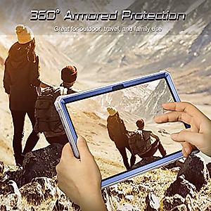 Fintie Shockproof Case for Samsung Galaxy Tab A8 10.5 Inch 2022 Model (SM-X200/X205/X207), Tuatara Rugged Unibody Hybrid Full Protective Bumper Kickstand Cover w/Built-in Screen Protector, Navy