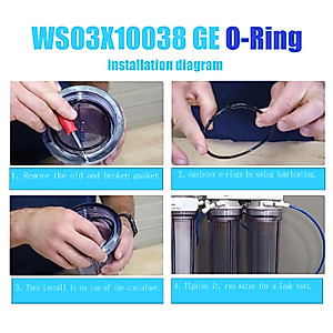 WS03X10038 GE O-Ring Compatible with KWGE25RG GXWH01C, CXWH08C, GXWH04F, GXWH20F, GXWH20S, GXRM10 & GX1S01R 2.5 Inch Water Filter Housing Gasket(6/Pack)