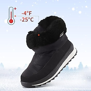 K KomForme Kids Snow Boots for Boys Girls Toddler Winter Outdoor Boots Waterproof with Fur Lined (Toddler/Little Kid/Big Kid)