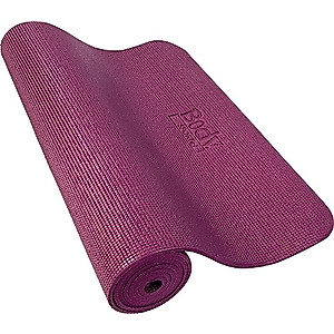 Body Sport Yoga and Fitness Mat, 1/4-Inch, Purple