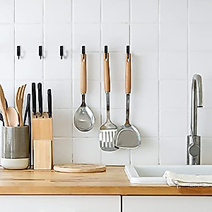 Wall Mounted Single Hook Robe Hooks Metal Coat Hooks and Screws for Hanging Key Jewelry Cup Cloth Bag Cap,40 Pieces (Black)