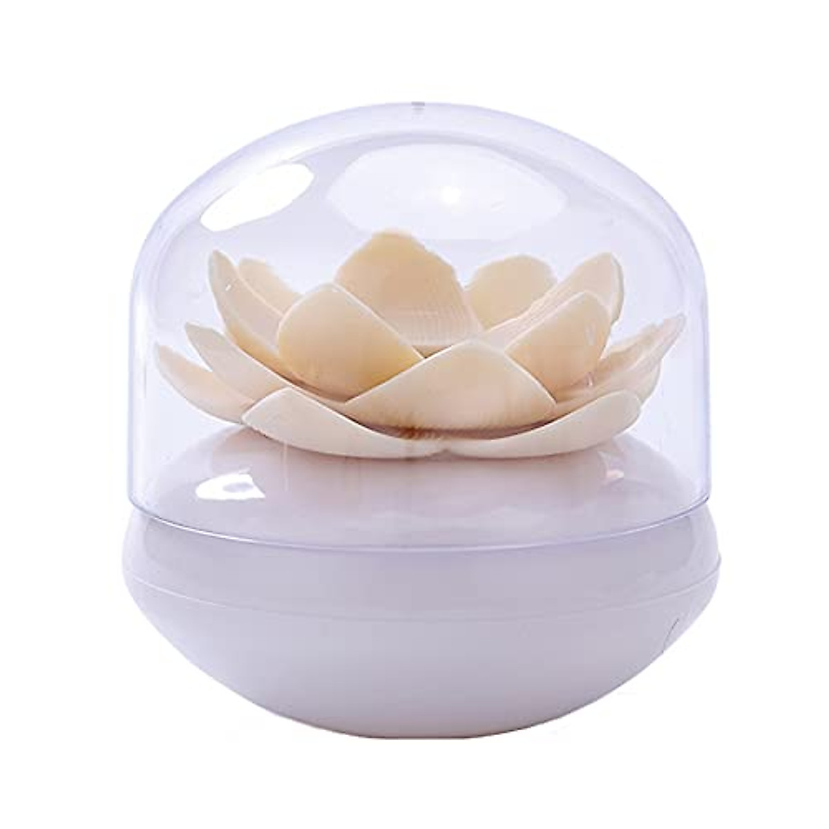 Chemlliy 3 Pack Cotton Swab Organizer Lotus Flower Designed Cotton Bud Holder Q-Tips Toothpicks Storage Box Holder