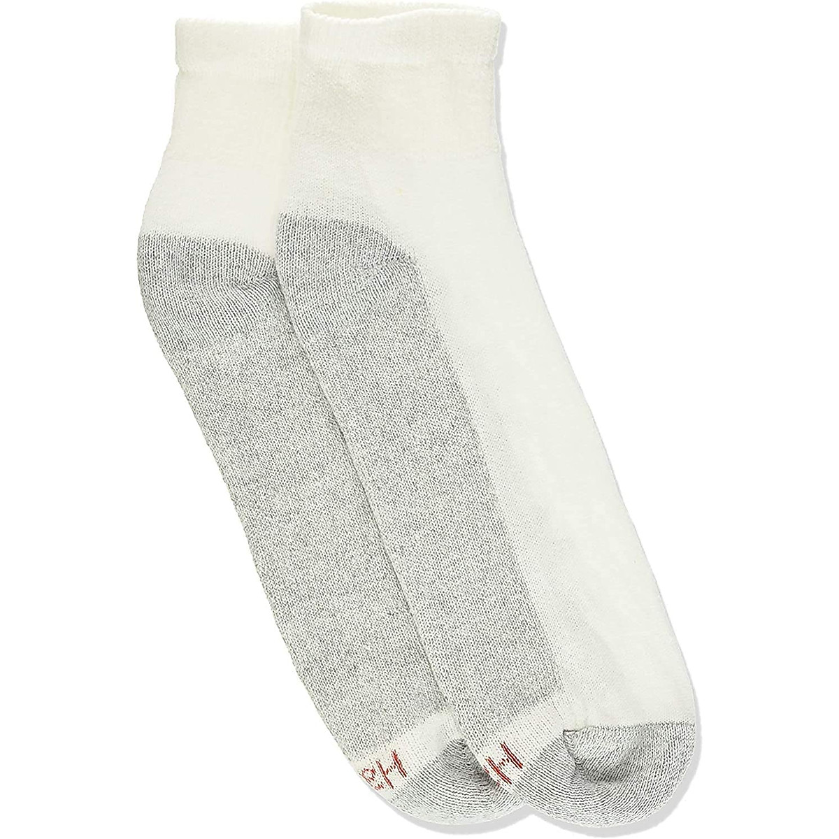 Moda West 24 Pairs - Ankle Bulk Socks Athletic Size 10-13 in White with Grey - Wholesale Case of 24 Men's Socks