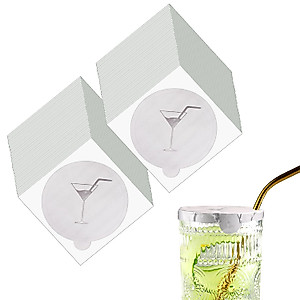 Drink Protection Cap,drink covers for alcohol protection，Disposable foil airtight lid stickers for wine glasses and tumblers. Easy to carry, night out, bar, party, (100 Pack)