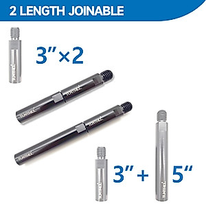 TUNTROL 5/8"-11 Thread Rotary Extension Shaft Set, 5" & 3" & 3" Aluminum Connecting Rod Extender for Car Polisher, Angle Grinder, Backing Plate