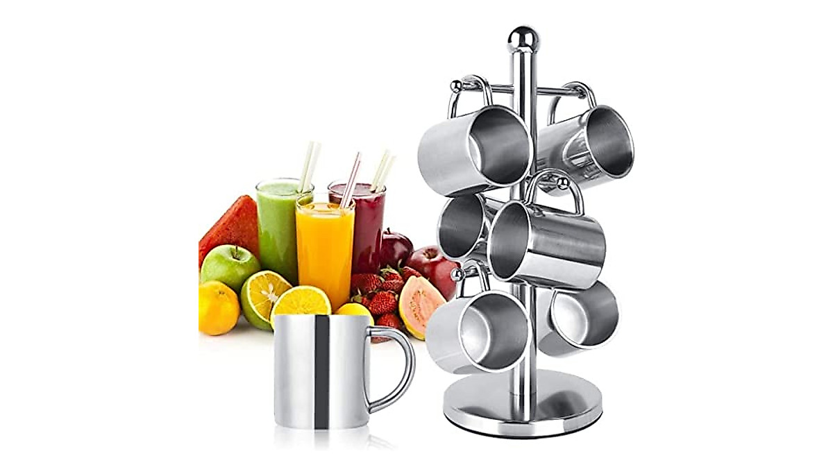 Stylish Stainless Steel Cup Holder for Your Kitchen