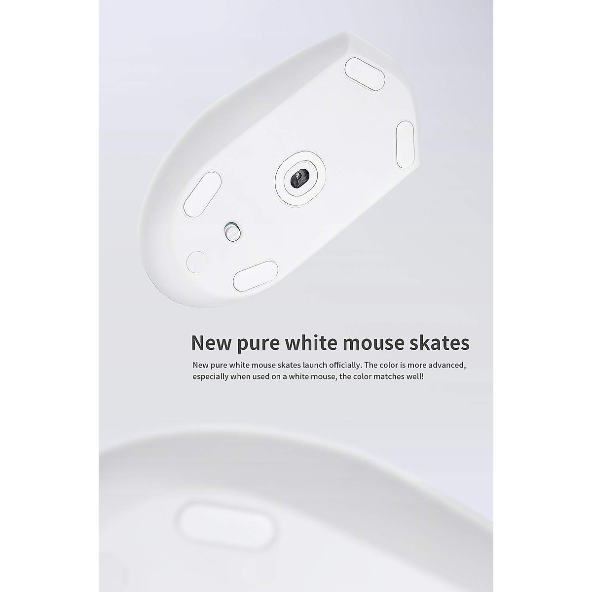2Sets HOTLINEGAMES 3.0 Plus Rounded Curved Edges Mouse Feet Skates Compatible with Logitech G304 G305 Gaming Mouse feet Replacement (0.7mm,Smooth Glide Pads, Pure White PTFE) Professional Mice Upgrade
