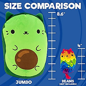 Cats vs Pickles - Jumbo - AvoCatO - 8" Super Soft and Squishy Bean-Filled Weighted Stuffed Animals - Great for Kids, Boys, & Girls - Collect as Desk Pets, Fidget Toys, or Sensory Toys. (V1066)