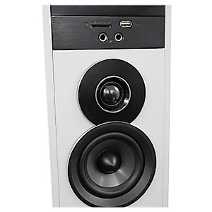 Rockville TM150W Powered Home Theater Tower Speaker System, White, 1000W, 10" Subwoofers, Bluetooth, USB/SD Playback, FM Radio, Remote Control, Karaoke Ready, Perfect for Home Entertainment