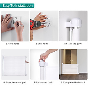 alobeby Baby Gate, Retractable Baby Gate, Pet Gate, Baby Dog Gates for Doorways Gates for Kids or Pets, Extends to 60'' Wide, Extra KMS-WL01 baby gate 2448